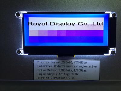 China 240*80 FSTN Graphic 6H ST75256 Super Wide Temperature Industrial Display With PCB LCD Module for sale