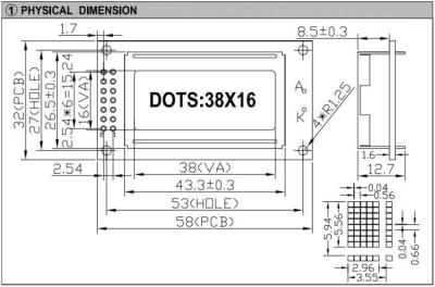China 38*16 Character FSTN LCD Module St7066 With Backlight PCB Wide Temperature Industrial Display for sale