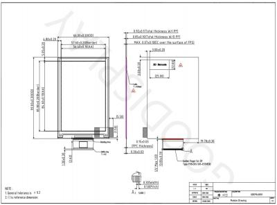 China 4.0'' 400*600 full color reflective standard e-paper display for sale