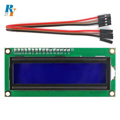 China RYP1602A 16x2 Character LCD Display Module STN Blue Transflective Positive AIP31066 Driver for sale