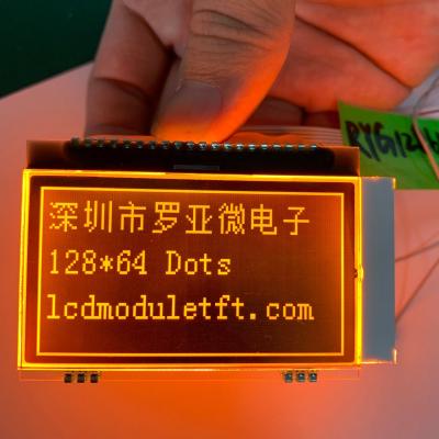China Hot Selling 128X64 Dots St7565p Orange Blacklight Transmissive LCD Module Display FSTN FPC Soldering for sale