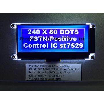 China FSTN Positive 240x80 Dots Matrix Lcd Module Amber LED Backlight for sale
