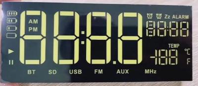 China Monochrome Tn LED Segment Display 10mm Pixels CC CA With Yellow LED Backlight for sale