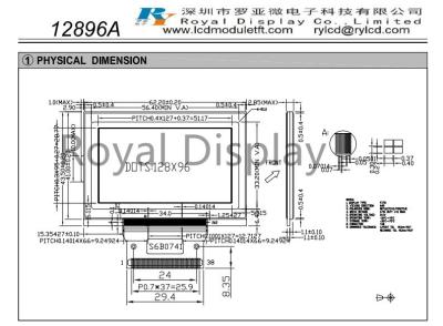 China 128*96dots FSTN Graphic LCD Display Monochrome COG LCD Monitor for sale
