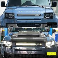 China For Land Rover Defender 2020-2024 Luminous Grille Car Front Grid Strong Dynamic Flowing Day Running Light for sale