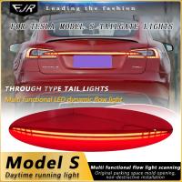 China Through Taillight For Tesla Model S Upgrade Led Tail Light Assembly Rear Turn Brake Flowing Car Accessory Lamp Bar for sale