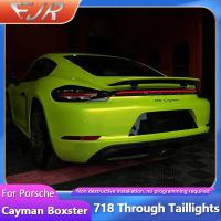 China 16-21 718 Through Tail Lights For Porsche Cayman Boxster Modified With LED Rear Running Lights for sale