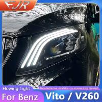 China Headlight Assembly For Mercedes Benz VITO V Class 2016-2020 Retrofit Maybach DRL LED Light Yellow Flow Turn V260 for sale