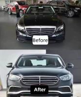 China For Mercedes Benz E-Class E200 E300 W213 Old Model To New E63 Front And Rear Bumpers Maybach Surround Headlight for sale