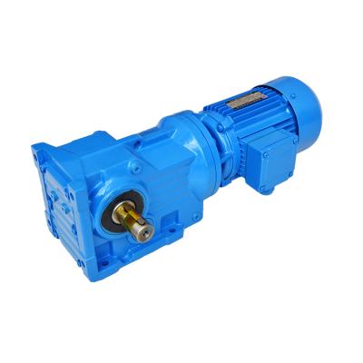 China Hot Sales K67 10hp Helical Bevel Gearbox Cast Iron Motoredutor for sale