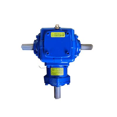 China Cast Iron T Series Small Right Angle 90 Degree 1:1 4:1 Ratio High Precision Grinding Double/Three Shaft Straight Bevel Gearbox for sale