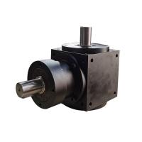 China 90 Degree 2 Shafts Output Ratio 1 to 1 1:3 Spiral Bevel Miter Cast Iron Housing Small Angular Gearbox for sale