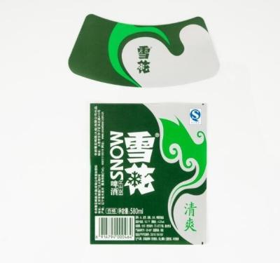 China Custom Heat Resistant Waterproof Beer Bottle Labels 80x40mm Kraft Paper Sticker for sale