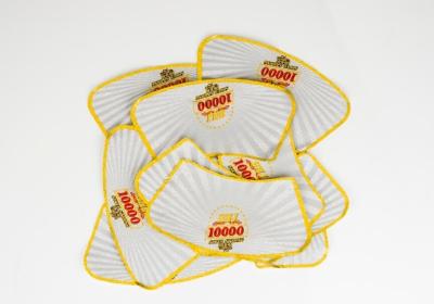 China Embossing Square Aluminum Foil Labels Beer Neck Label Eco Friendly 105mm x 105mm for sale