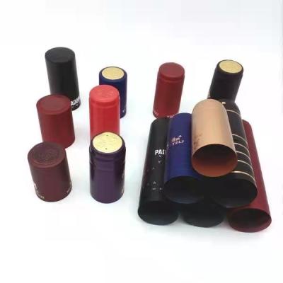 China PVC Shrink Capsules Easy Open End Hot Stamping Wine Bottle Caps 50mm for sale