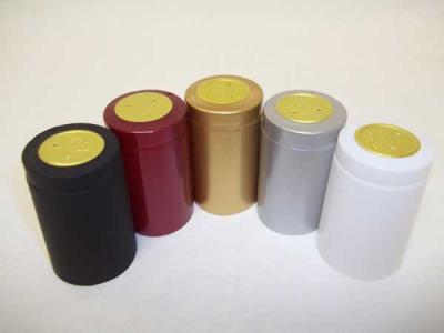 China PVC Heat Shrink Cap Seal 30x60mm Water Resistant Anti UV for Olive Oil Bottle Cap for sale