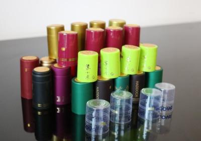 China Water Resistant PVC Capsule Heat Shrinker Anti UV for Olive Oil Bottle Cap 50mm for sale