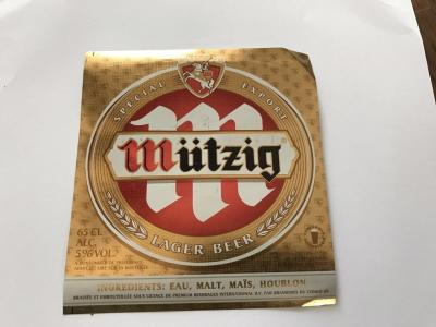 China Custom Metalized Paper Wine Bottle Labels Anti Counterfeit Beer Body Label 80gsm for sale