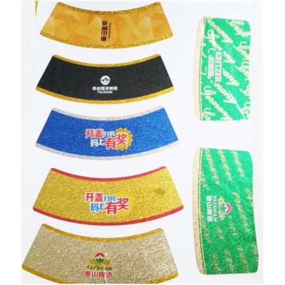 China Custom Waterproof Beer Wine Label Sticker Gold Foil Hot Stamping 4 Color Printing for sale