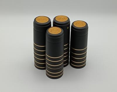 China Custom Printing Logo Heat Shrink Polylaminate PVC Capsule With Tear Tab for sale