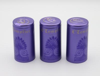 China Embossed Aluminum Wine Bottle Caps 30mm Diameter Heat Shrink PVC Sealing Closures for sale