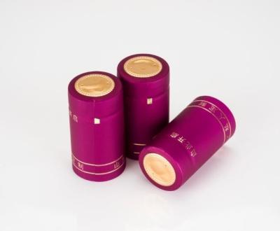 China PVC Heat Shrink Capsules for Wine Bottles 24-33mm Anti Slip Embossed Durable for sale
