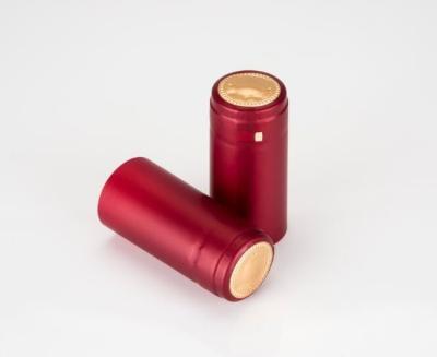 China PVC Bottle Shrink Capsules 75micron with Tear Strip Eco-Friendly Heat Shrink Wine Caps for sale