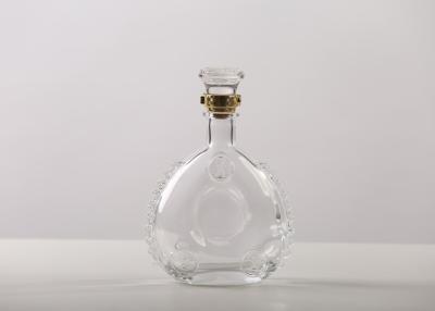 China Custom 500ml 750ml Glass Wine Bottles for Whisky Vodka Rum with Cork Lid for sale