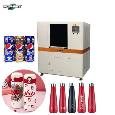 China 360 Degree Rotation Cylinder Uv Printer Glass Plastic Water Beer Bottle Printing Machine for sale