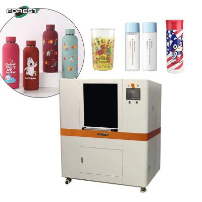 China Efficiency 360 Degree UV Inkjet Printer For Round Cylinders Aluminium Cans Stainless Steel Thermos Bottles for sale