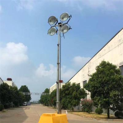 China Portable Mobile 12M 400W 4 Hand Winch Up Mast for sale