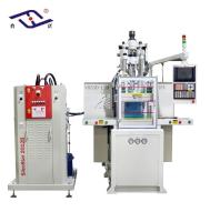 China 85 Ton Shoe Sole Making Machine Vertical Double Slide LSR Injection Molding Machine for sale