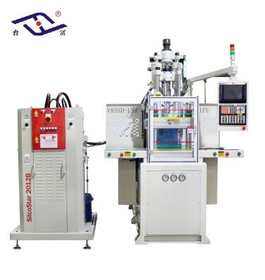 China 85 Ton Shoe Sole Making Machine Vertical Double Slide LSR Injection Molding Machine for sale