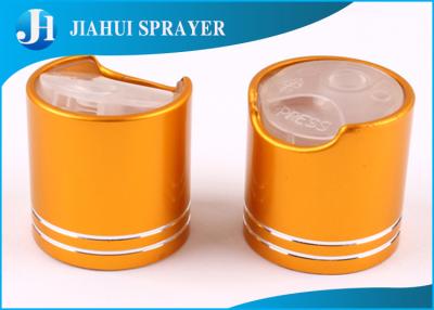 China Various Size Plastic Flip Top Caps Gold Or Lucency Non Spill With Customized Color for sale