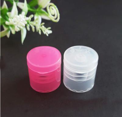China Screw Type Plastic Flip Top Caps Non Spill Frosted For Cosmetic Bottle , 24 410 for sale