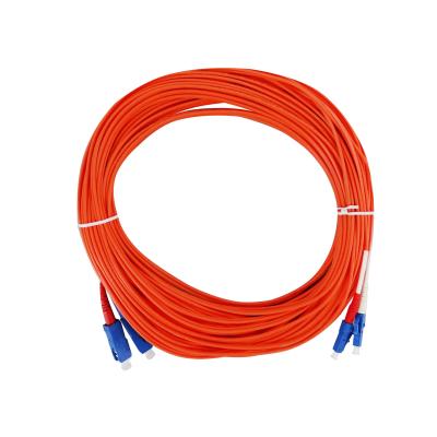 China LC UPC Fiber Optic Patch Cord Multi Mode Duplex OM1 OM2 5 Meter Length for sale