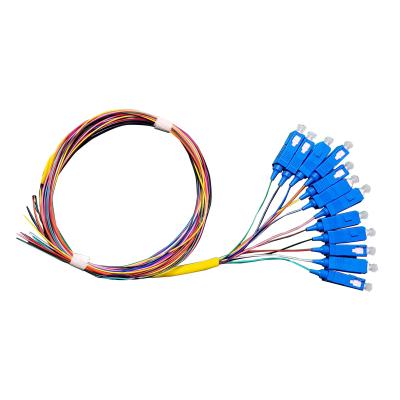 China 1310nm UPC Fiber Pigtail SC , OD 0.9mm Fiber Cable Pigtail 12 Core for sale