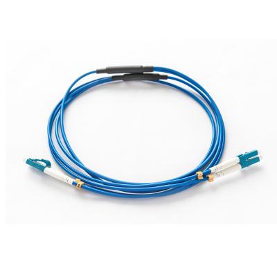 China 2m PVC Armored Fiber Patch Cord LC UPC To LC UPC Single Mode Duplex Blue for sale
