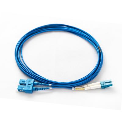 China 5m 1310nm Armored Fiber Patch Cord SC UPC To LC UPC Single Mode Duplex Blue for sale