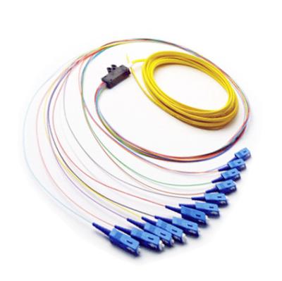 China OM2 0.9mm SC UPC Patch Cord , 12 Core Single Mode Fiber Pigtails for sale