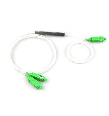 China 1x2 PLC Splitter SC APC , 0.9mm Single Mode Splitter LSZH Fiber for sale