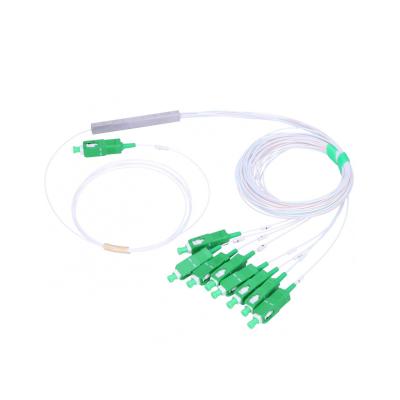 China 1m PVC SC APC PLC Splitter , Fiber Splitter 1x8 Single Mode Fiber LSZH for sale