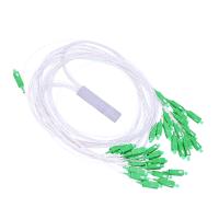 China G657A1 SC APC Fiber Optic PLC Splitter 1x32 Mini OD 0.9 mm White Cable LSZH for sale