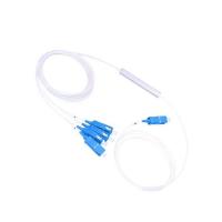 China 0.3dB IL 1550nm Fiber Optic PLC Splitter 1x4 SC UPC 0.9 mm Cable Single Mode LSZH for sale