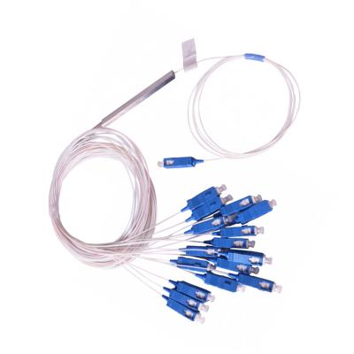 China G657A2 LSZH Fiber Optic PLC Splitter 1x16 SC UPC 0.9 mm White Cable Single Mode for sale