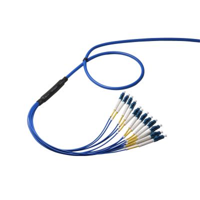 China 12 Core LC UPC MTP Fanout Cord , 1310nm ISO9001 Optical Breakout Cord for sale