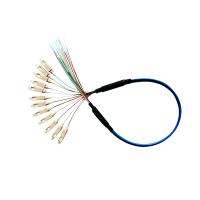 China 12 Core SC UPC MPO Fanout Cord , Multimode LSZH Breakout Fiber Optic Cord for sale