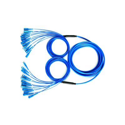 China 0.9mm G657A1 Fiber Optic Fan Out 12 Core SC UPC To SC UPC Single Mode LSZH for sale