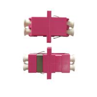 China Pink LC To LC Coupler Multimode , Duplex ISO FTTH Adapter UPC for sale
