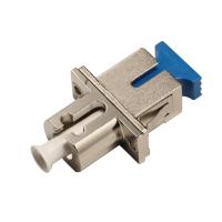 China Tensile 200g APC UPC Fiber Optic Adapter SC To LC Metal Single Mode ISO for sale